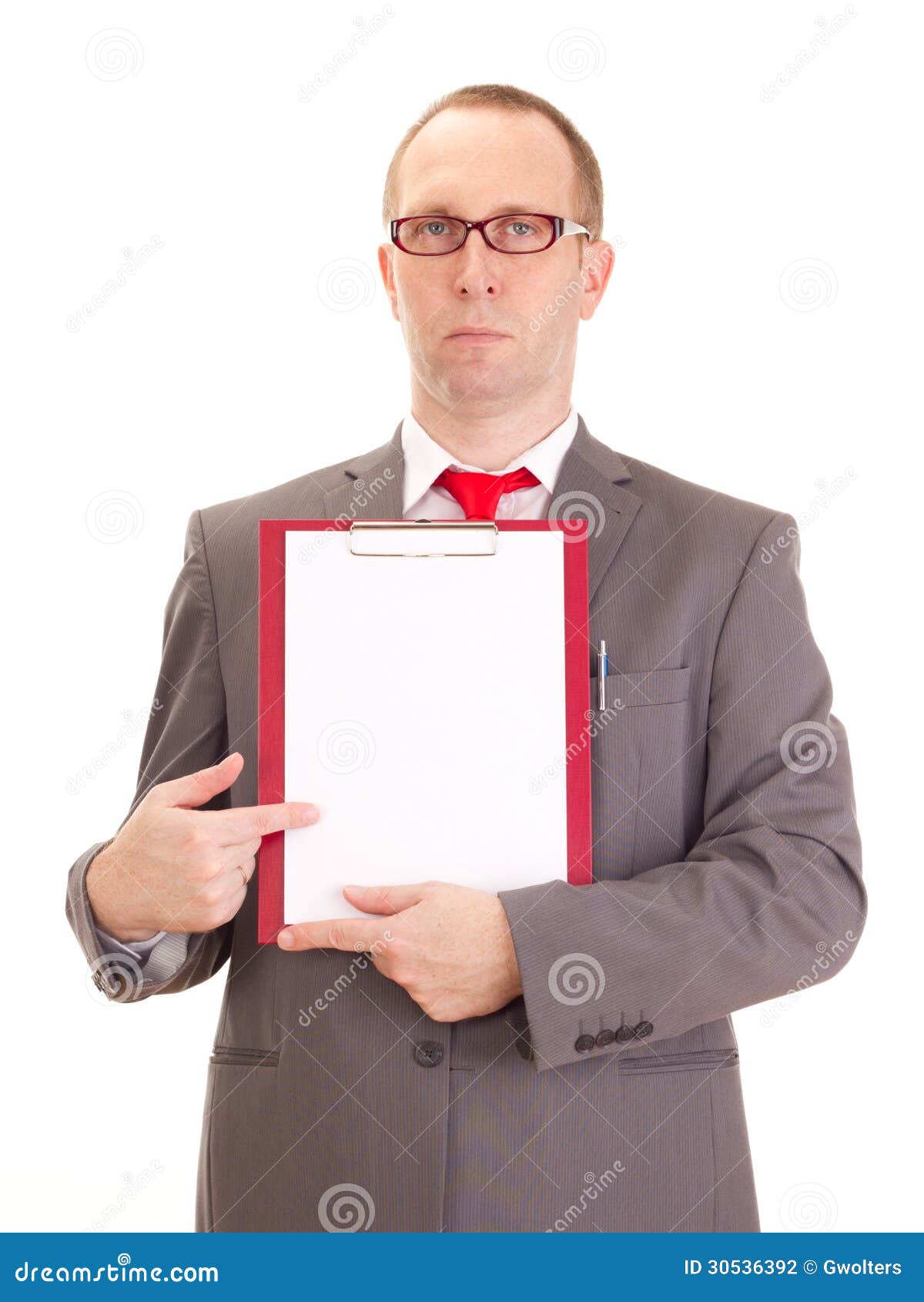 Businessman with clipboard stock photo. Image of dresscode - 30536392