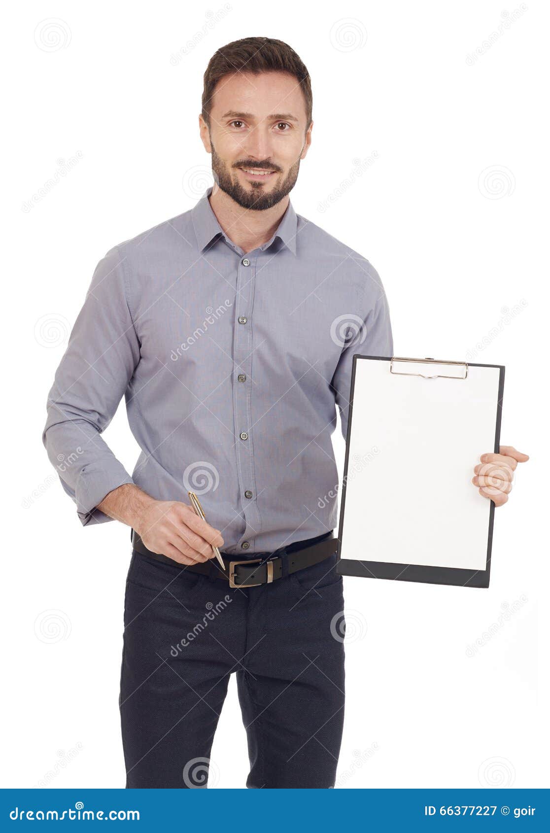 Businessman with clipboard stock image. Image of personal - 66377227