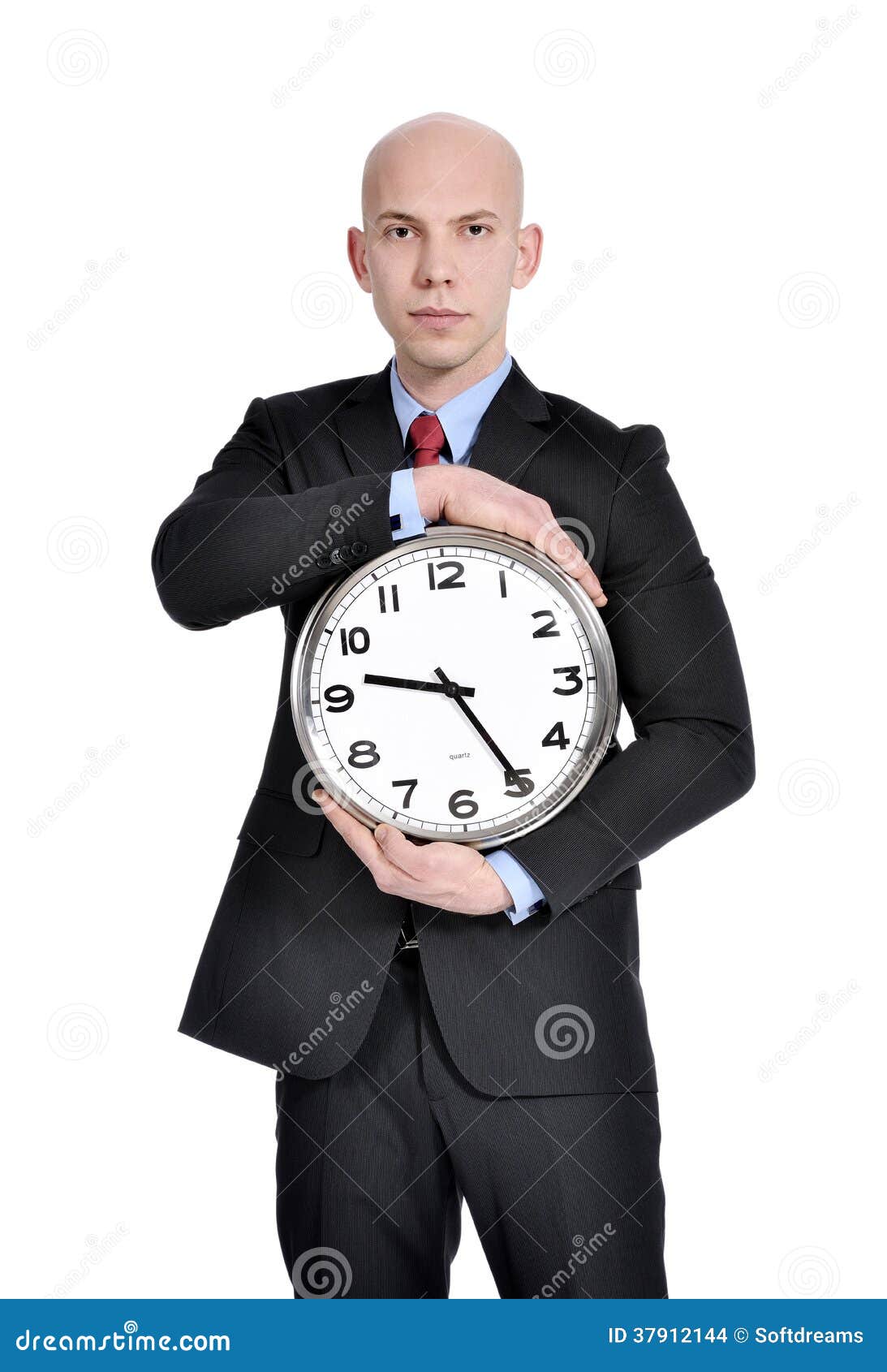Businessman and clock stock photo. Image of clock, action - 37912144
