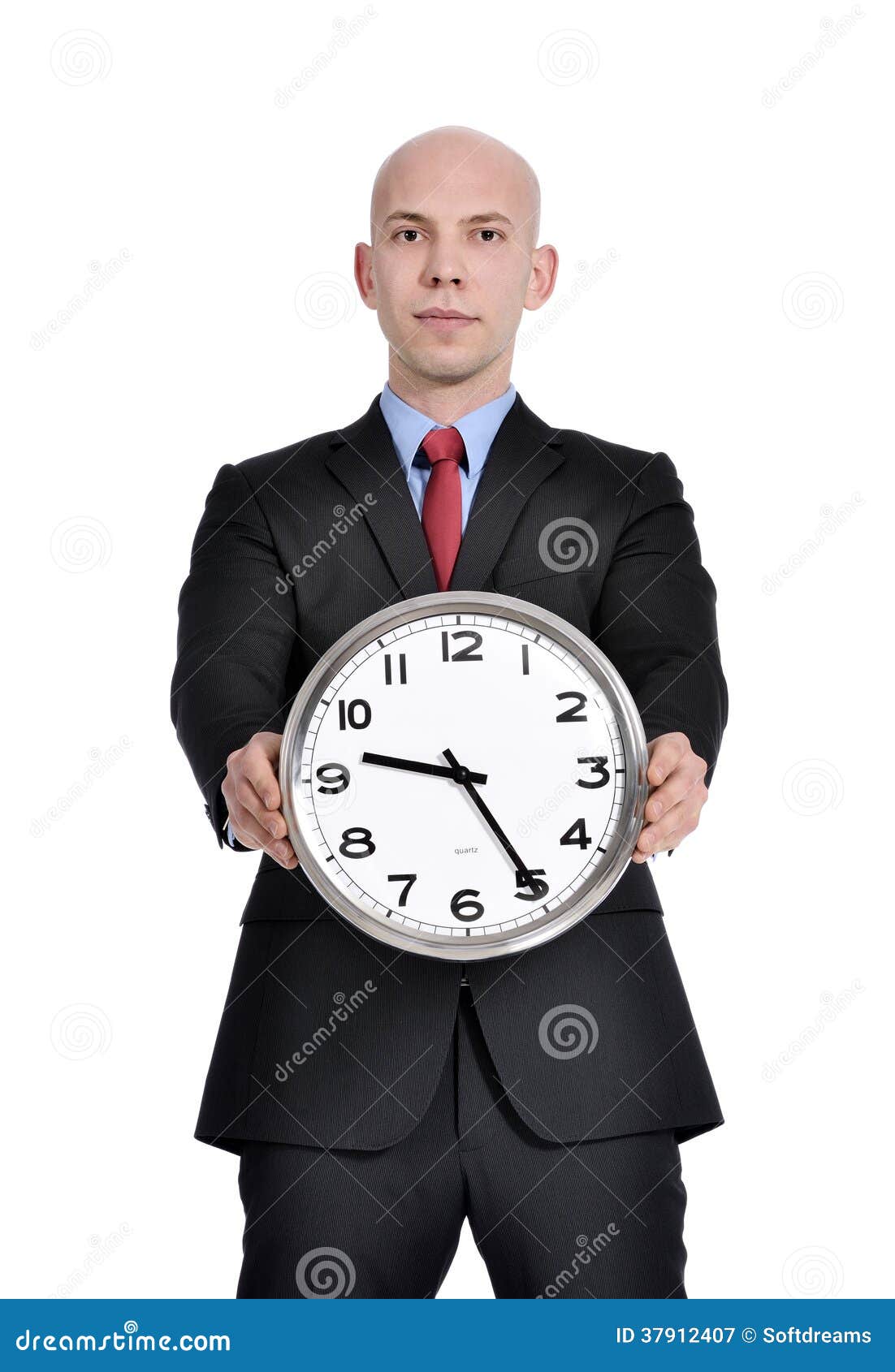 Businessman and clock stock image. Image of confident - 37912407