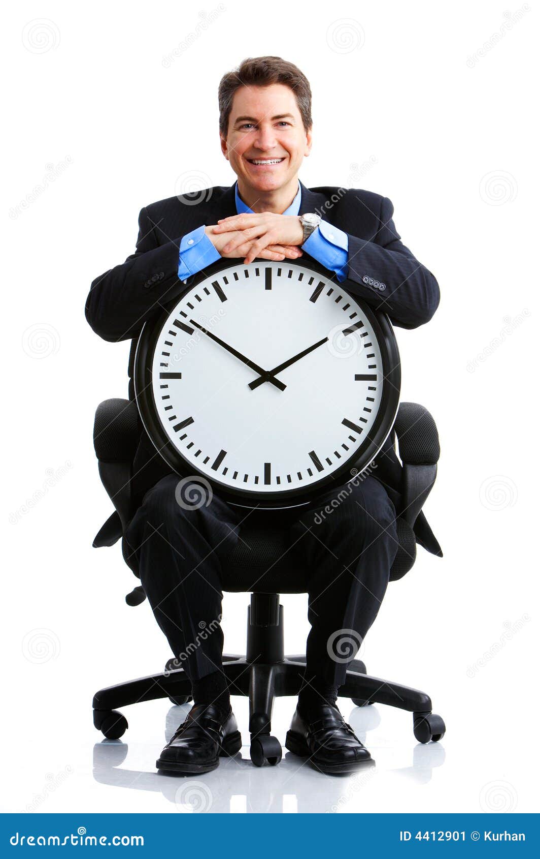 Businessman and clock stock image. Image of professional - 4412901