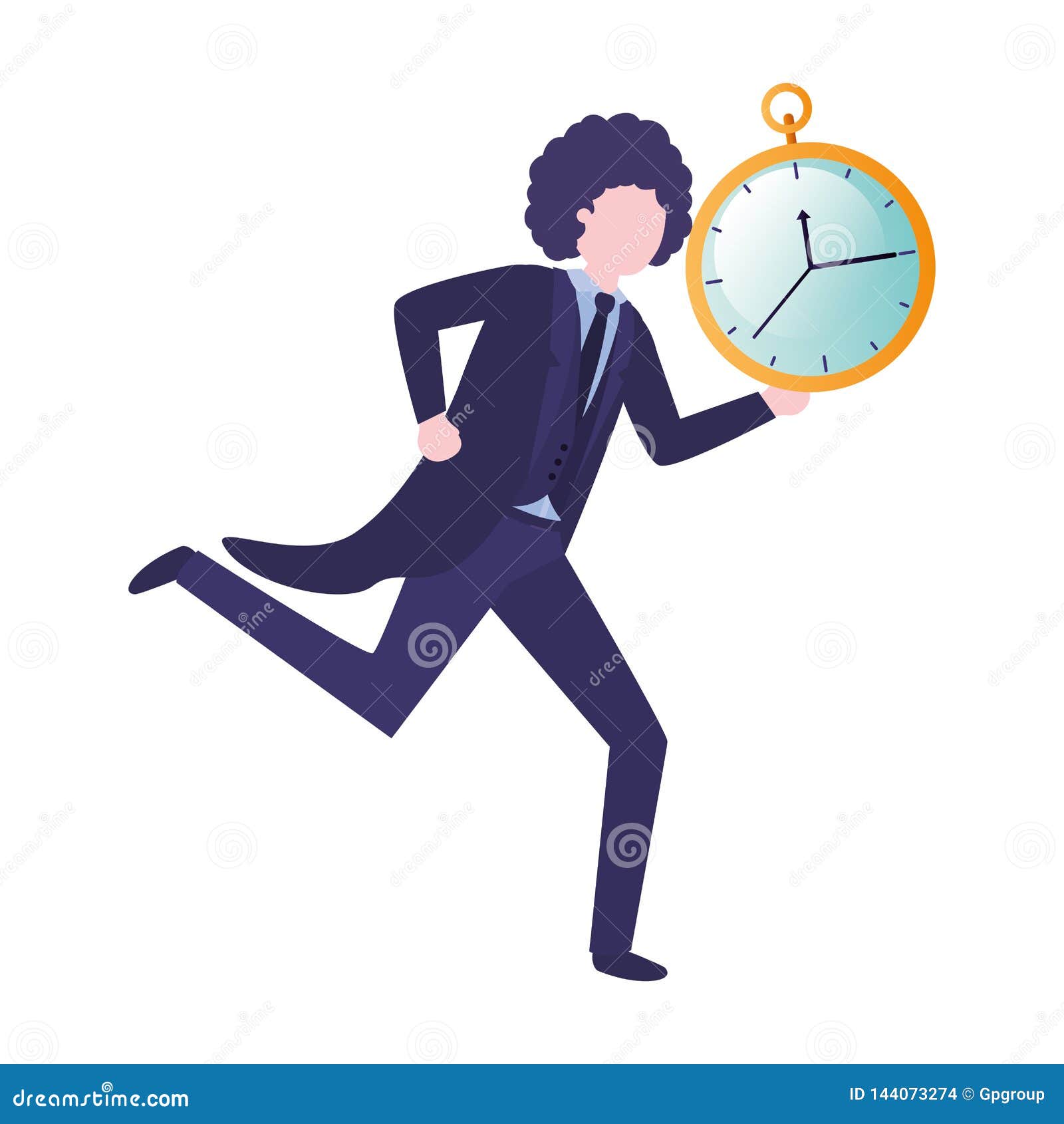 Businessman with Clock Avatar Character Stock Vector - Illustration of ...