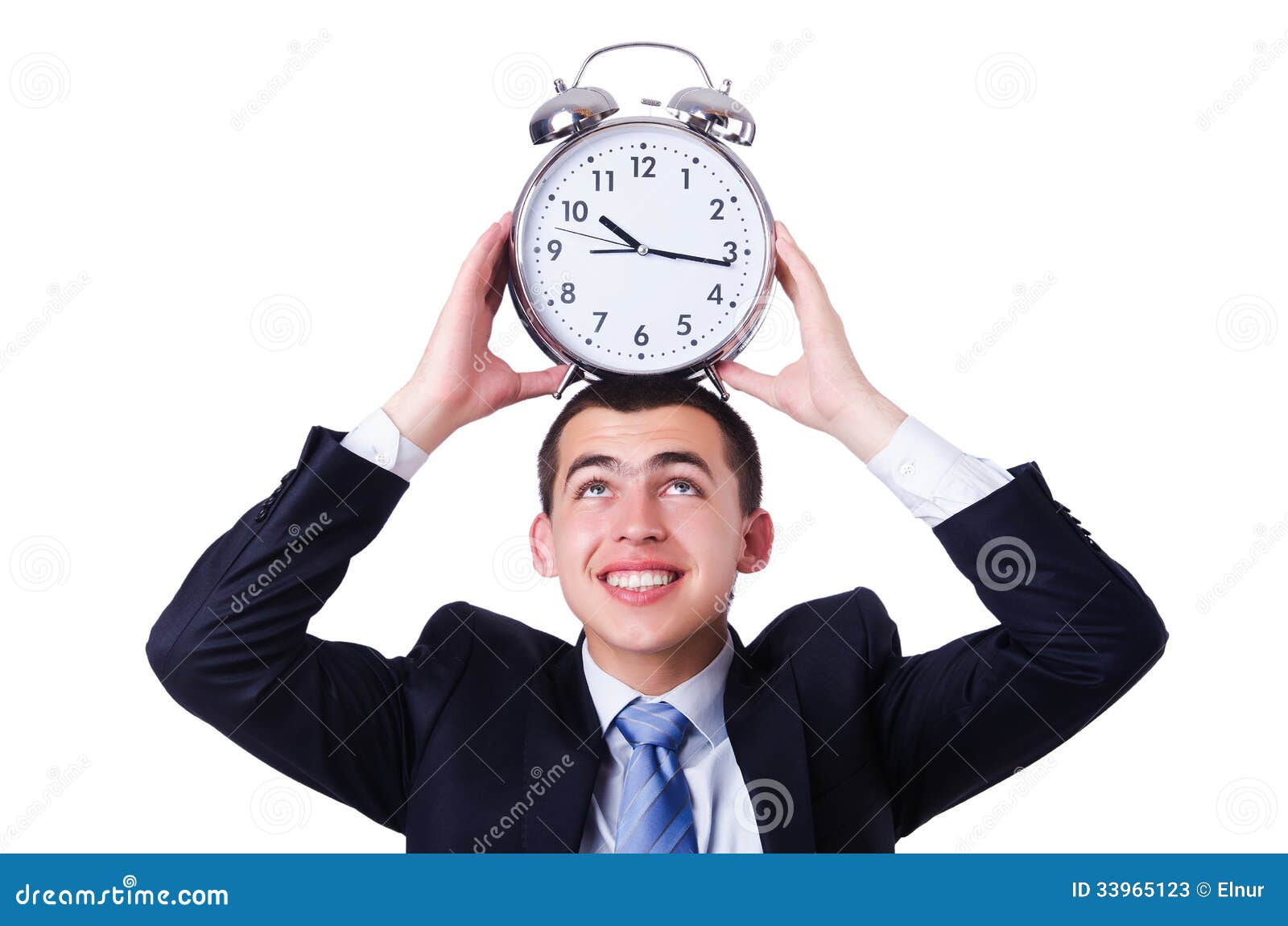Businessman with clock stock image. Image of late, deadline - 33965123
