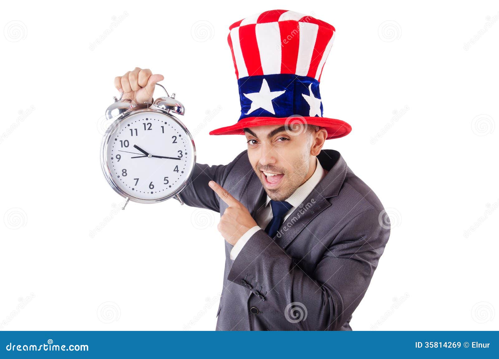 Businessman with clock stock image. Image of isolated - 35814269