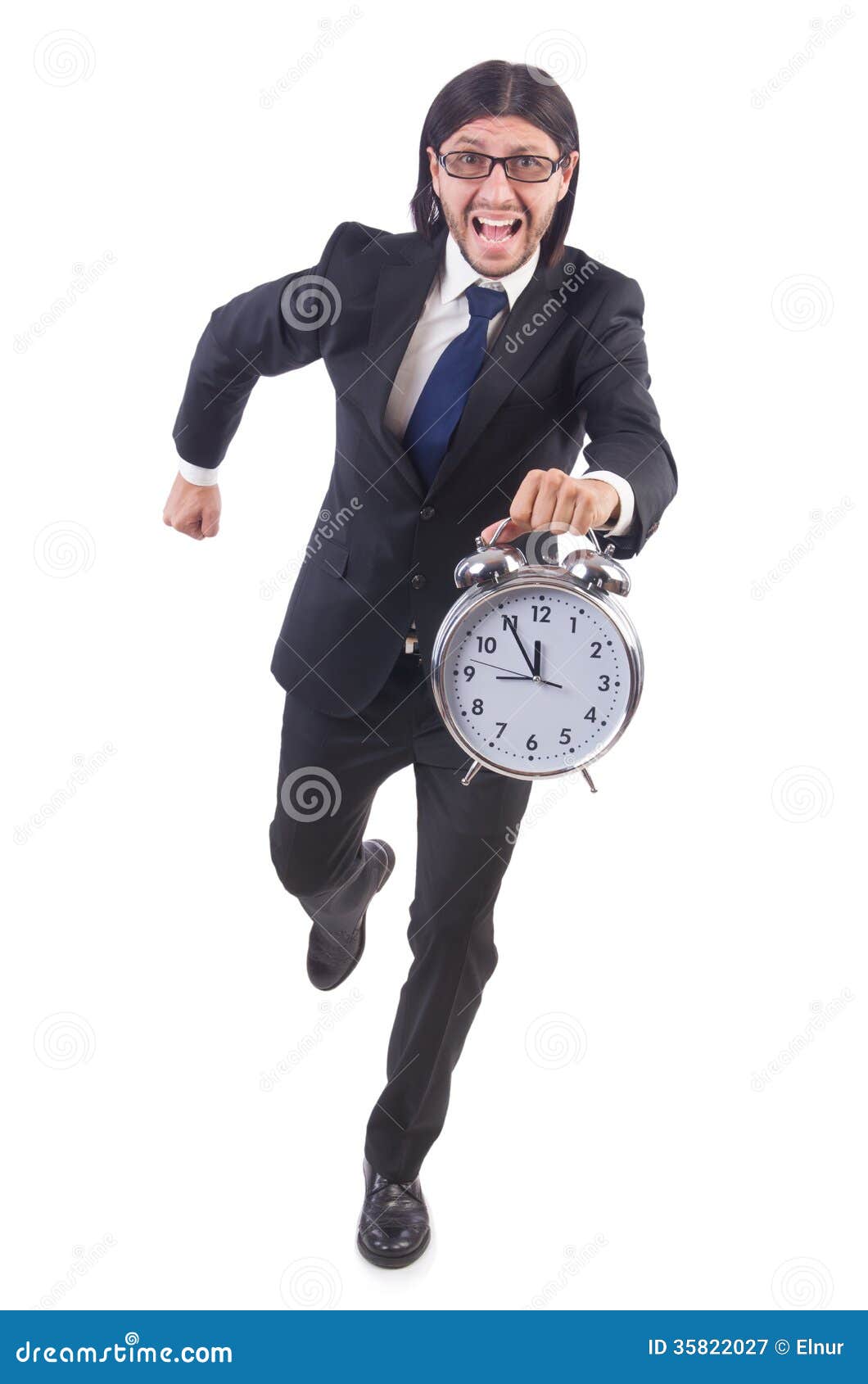 Businessman with clock stock image. Image of businessman - 35822027