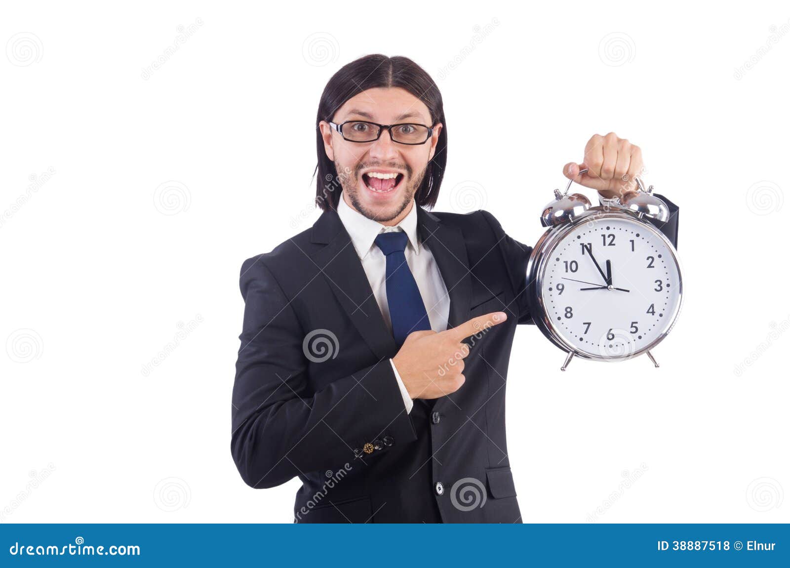 Businessman with clock stock photo. Image of career, male - 38887518