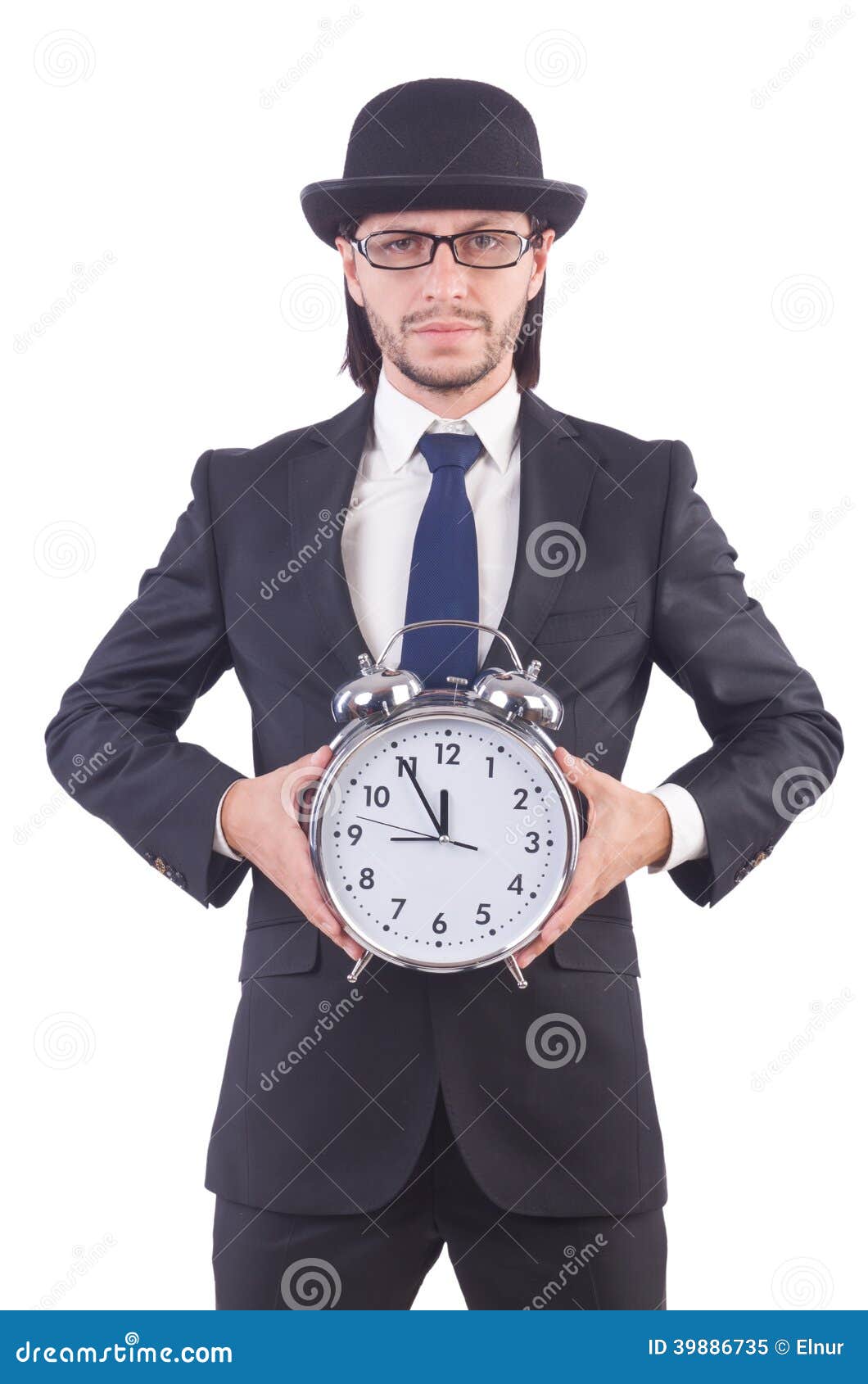 Businessman with clock stock image. Image of occupation - 39886735