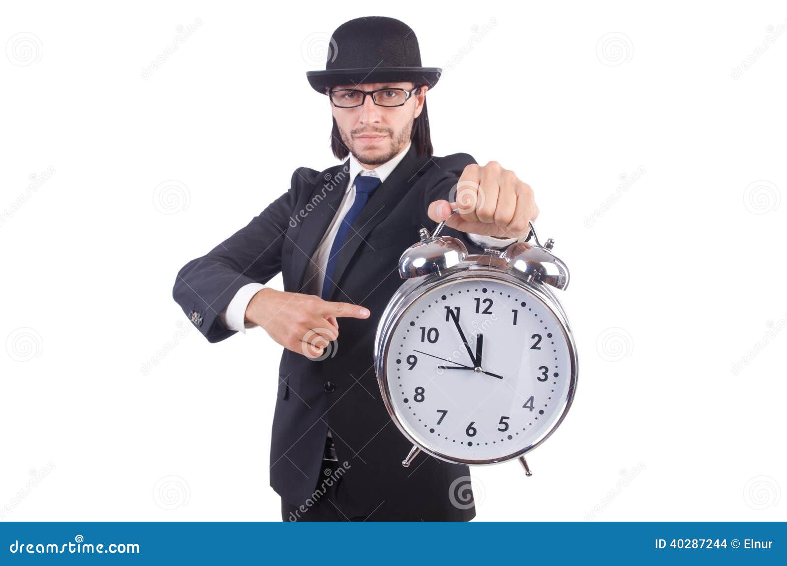 Businessman with clock stock photo. Image of clothing - 40287244