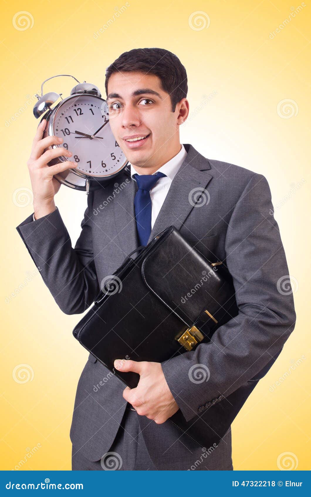 Businessman with Clock Isolated Stock Photo - Image of businessman ...