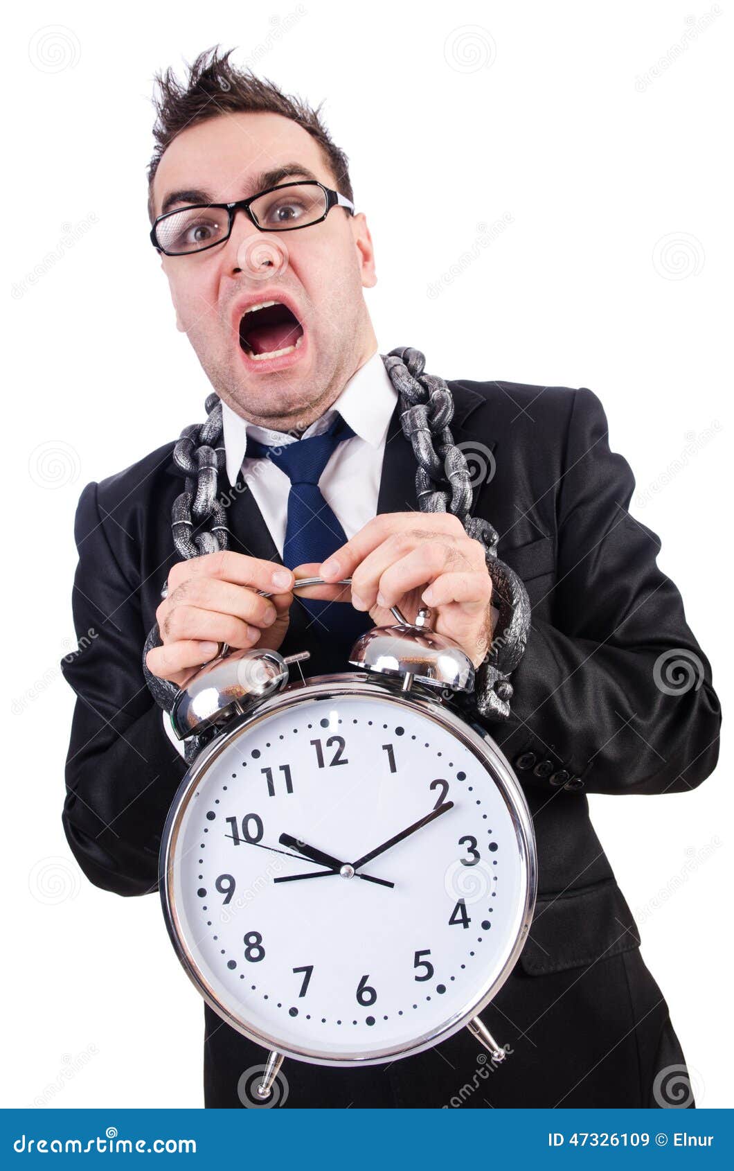 Businessman with Clock Isolated Stock Image - Image of deadline, clock ...