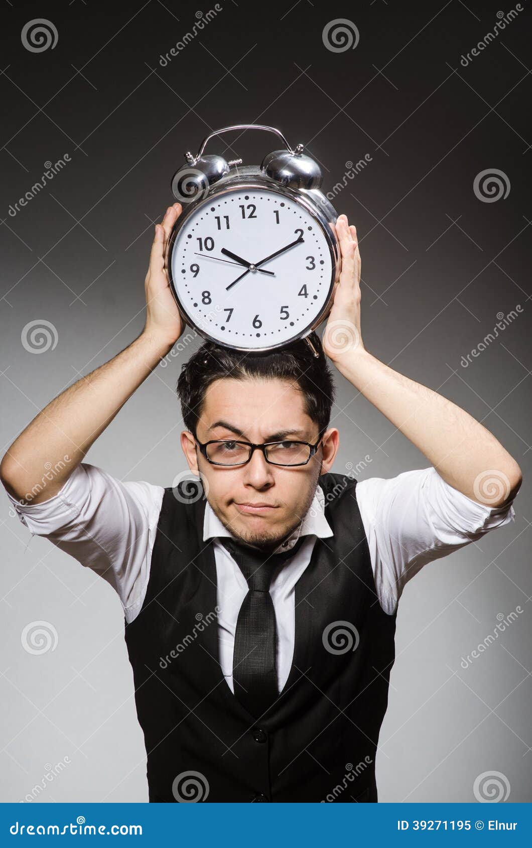 Businessman with clock stock image. Image of deadline - 39271195