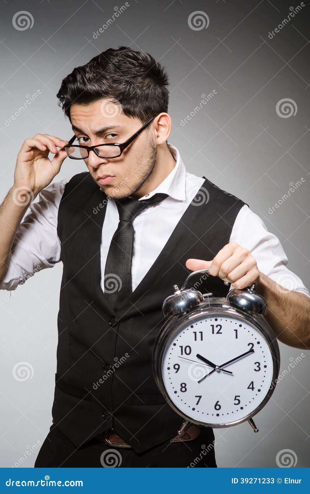 Businessman with clock stock image. Image of manager - 39271233