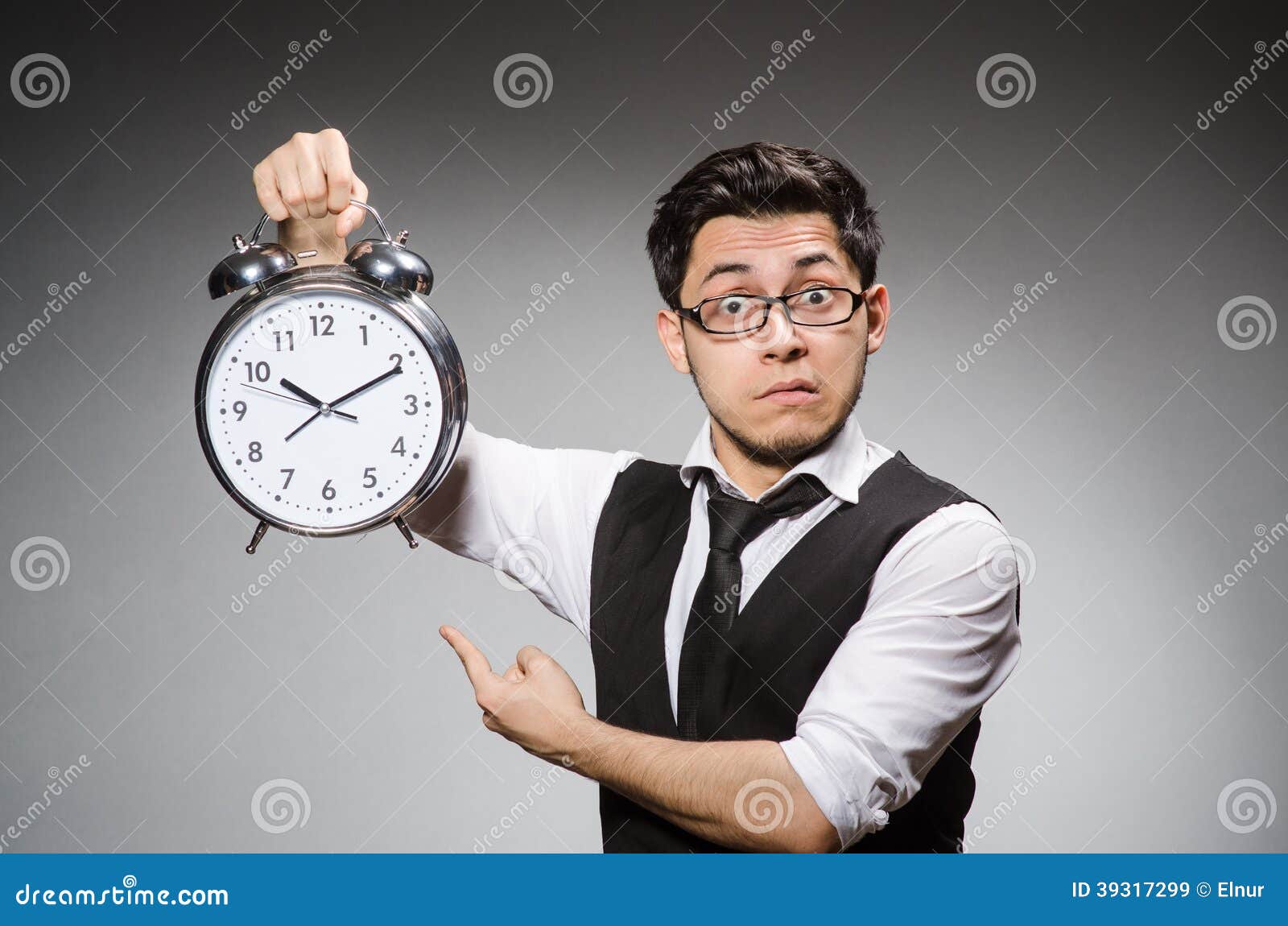 Businessman with clock stock image. Image of binder, boss - 39317299