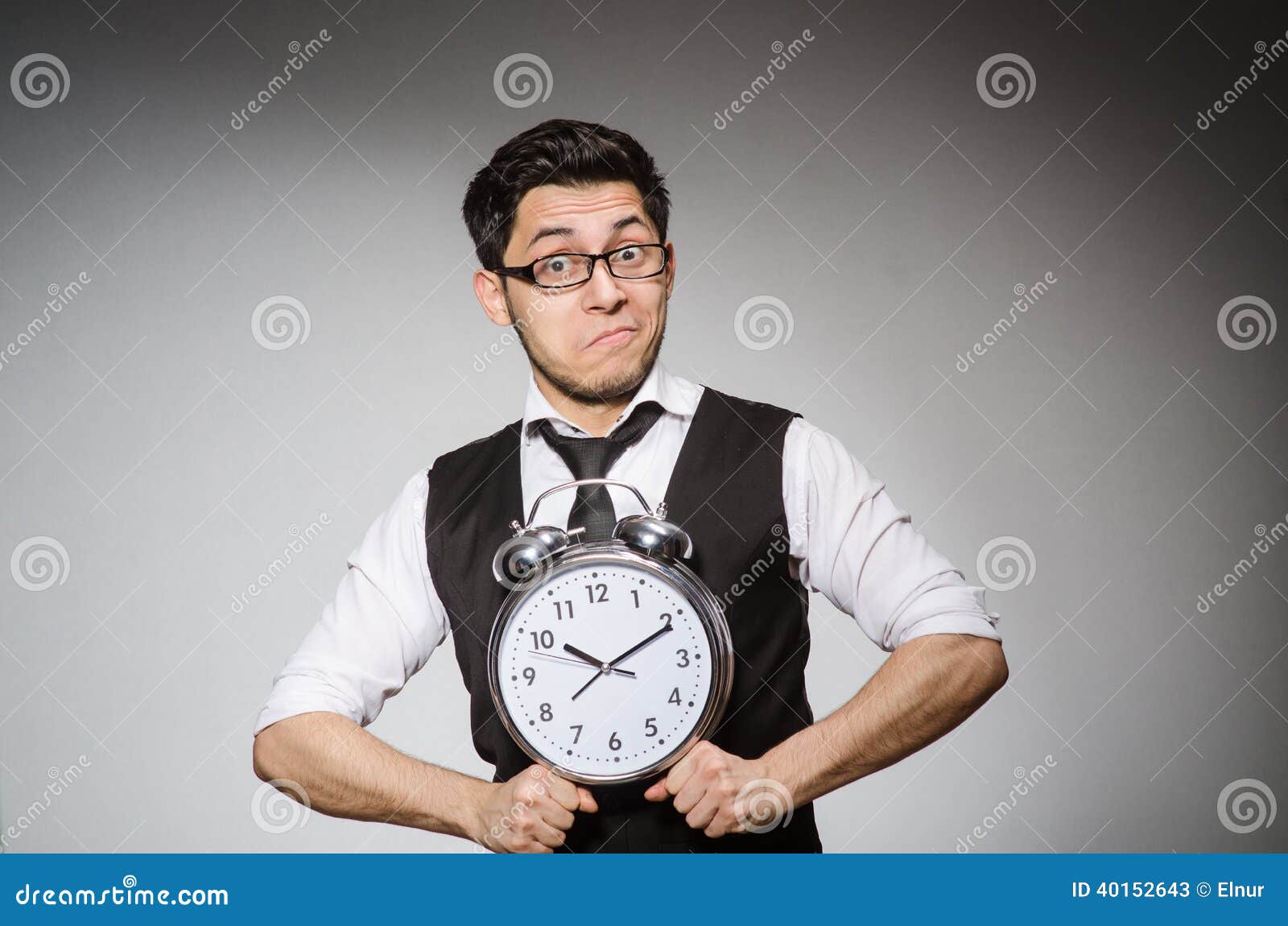 Businessman with clock stock image. Image of binder, career - 40152643