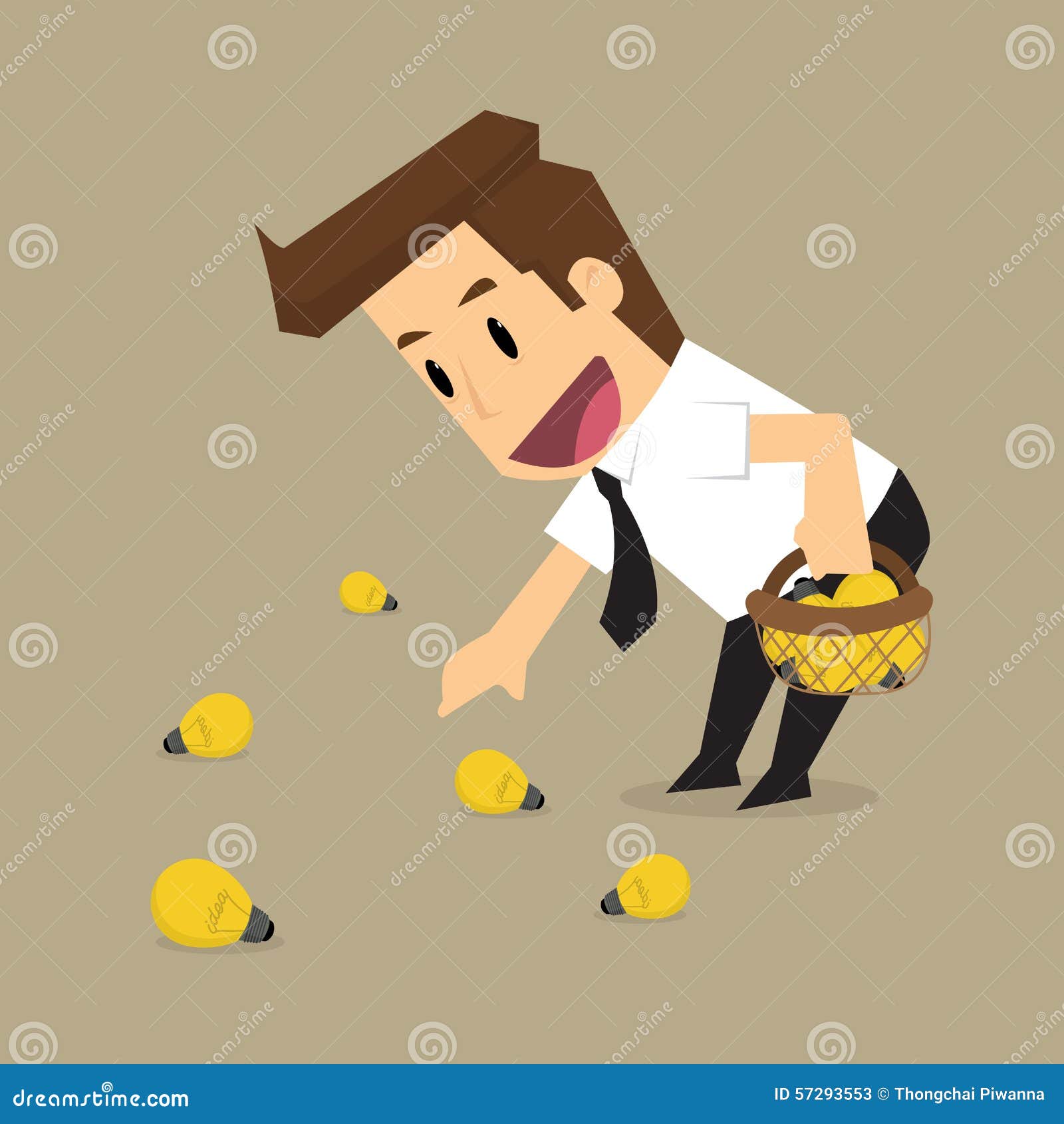 Businessman Collect Bulbs, Idea, Brainstorm Stock Vector - Illustration ... Businessman Collect Bulbs, Idea, Brainstorm Stock Vector - Illustration ...