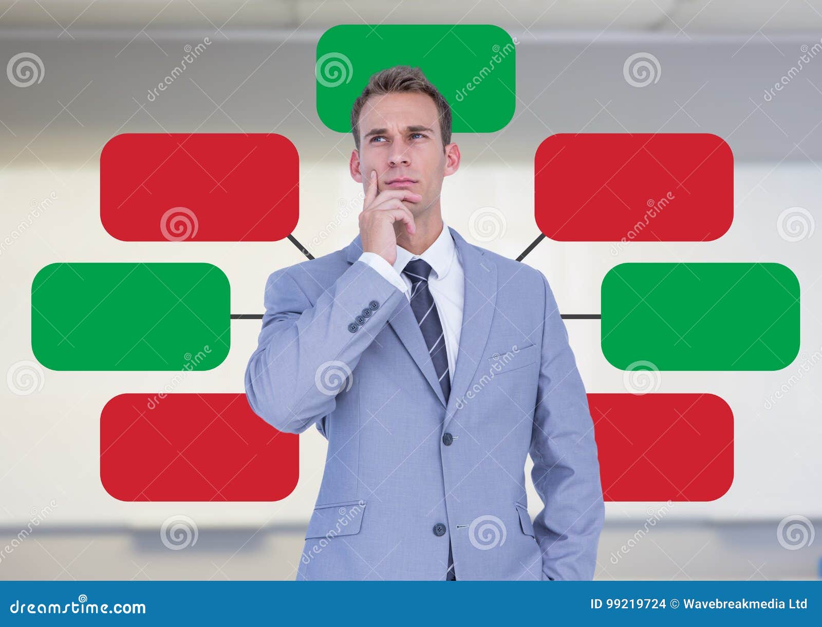 Businessman and Colorful Mind Map Over Bright Background Stock Photo ...