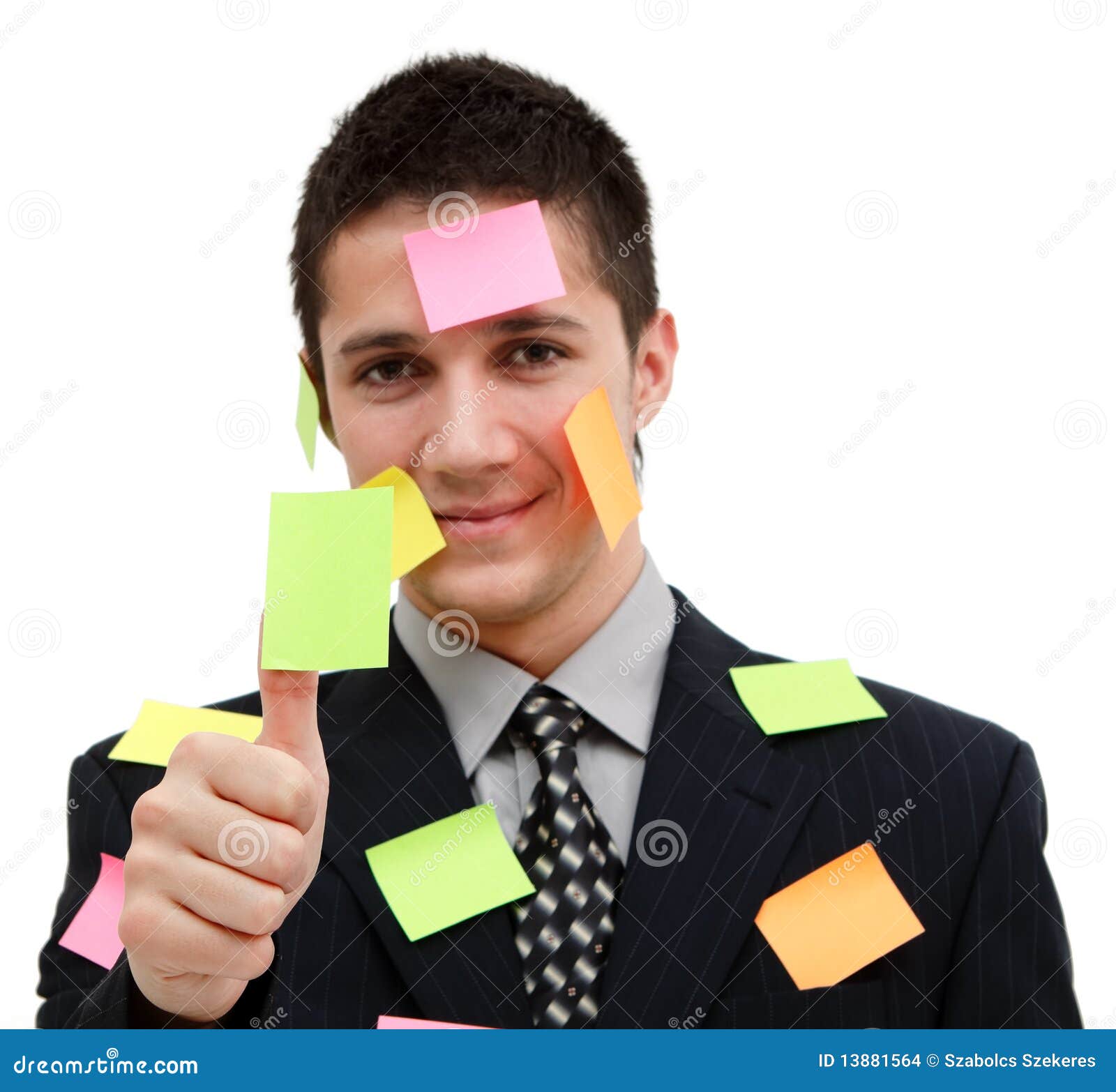 Businessman with Colorful Post-it Stock Photo - Image of advertise ...