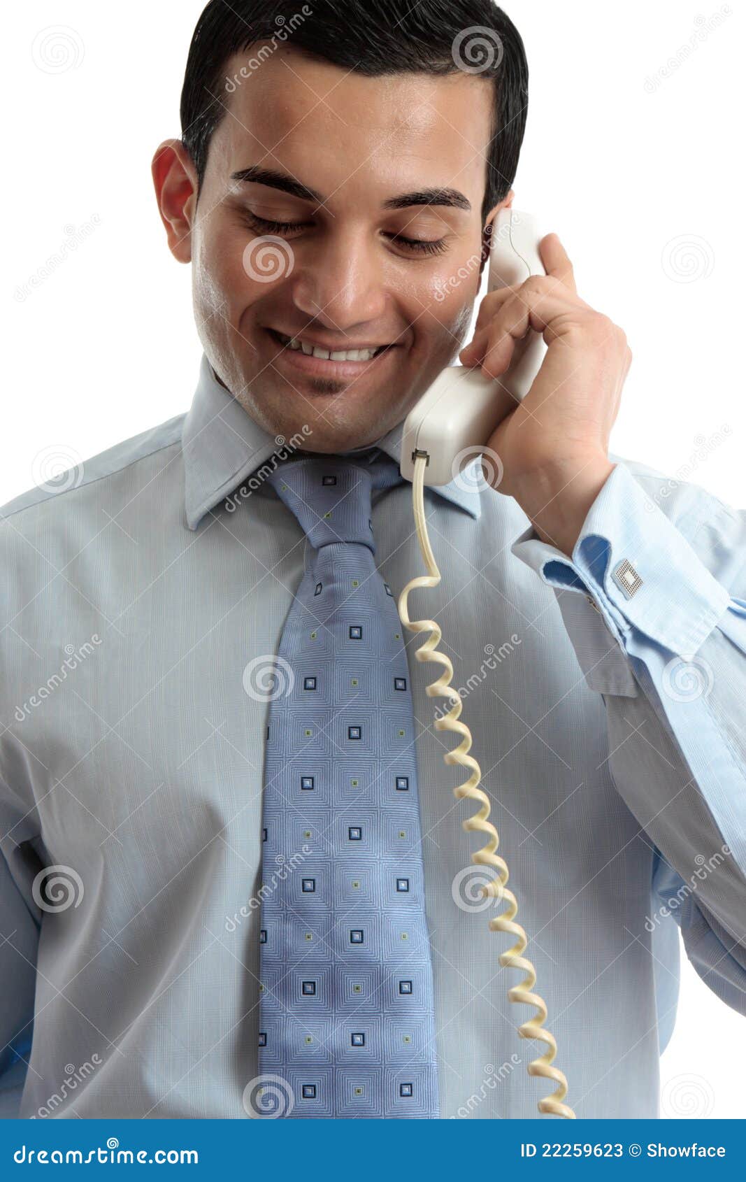 Businessman Communicating by Telephone Stock Image - Image of ...