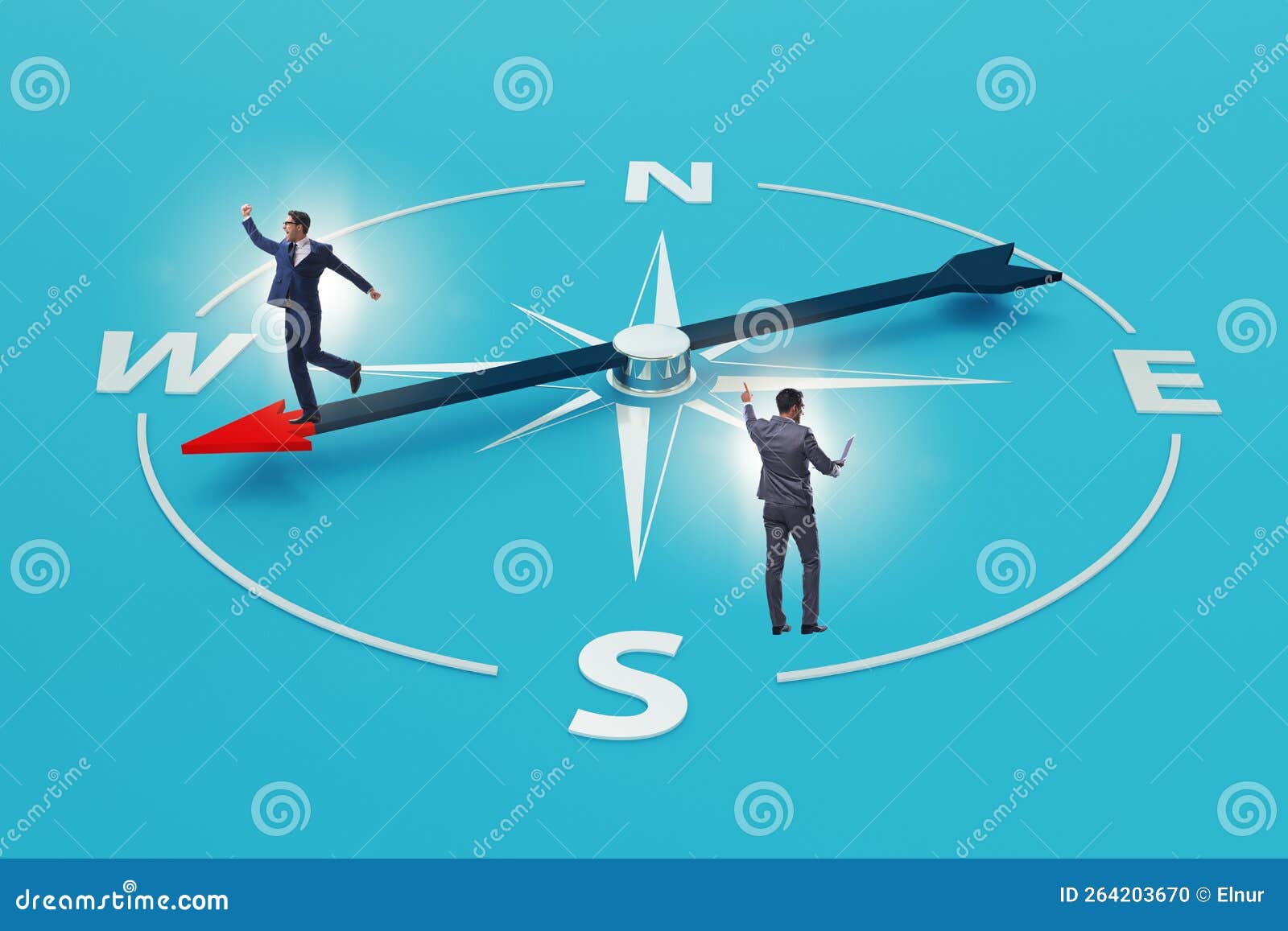 Businessman with Compass Looking for Direction Stock Photo - Image of ...