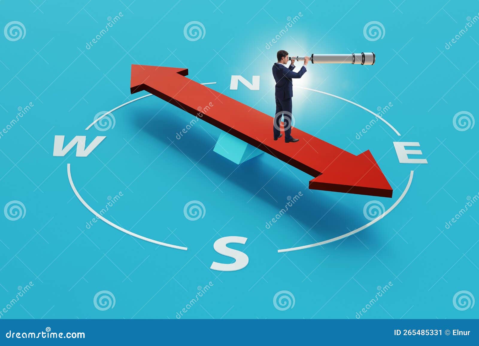 Businessman with Compass Looking for Direction Stock Image - Image of ...