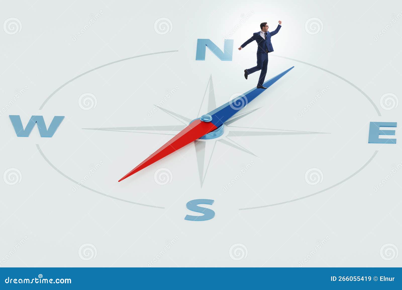 Businessman with Compass Looking for Direction Stock Illustration ...