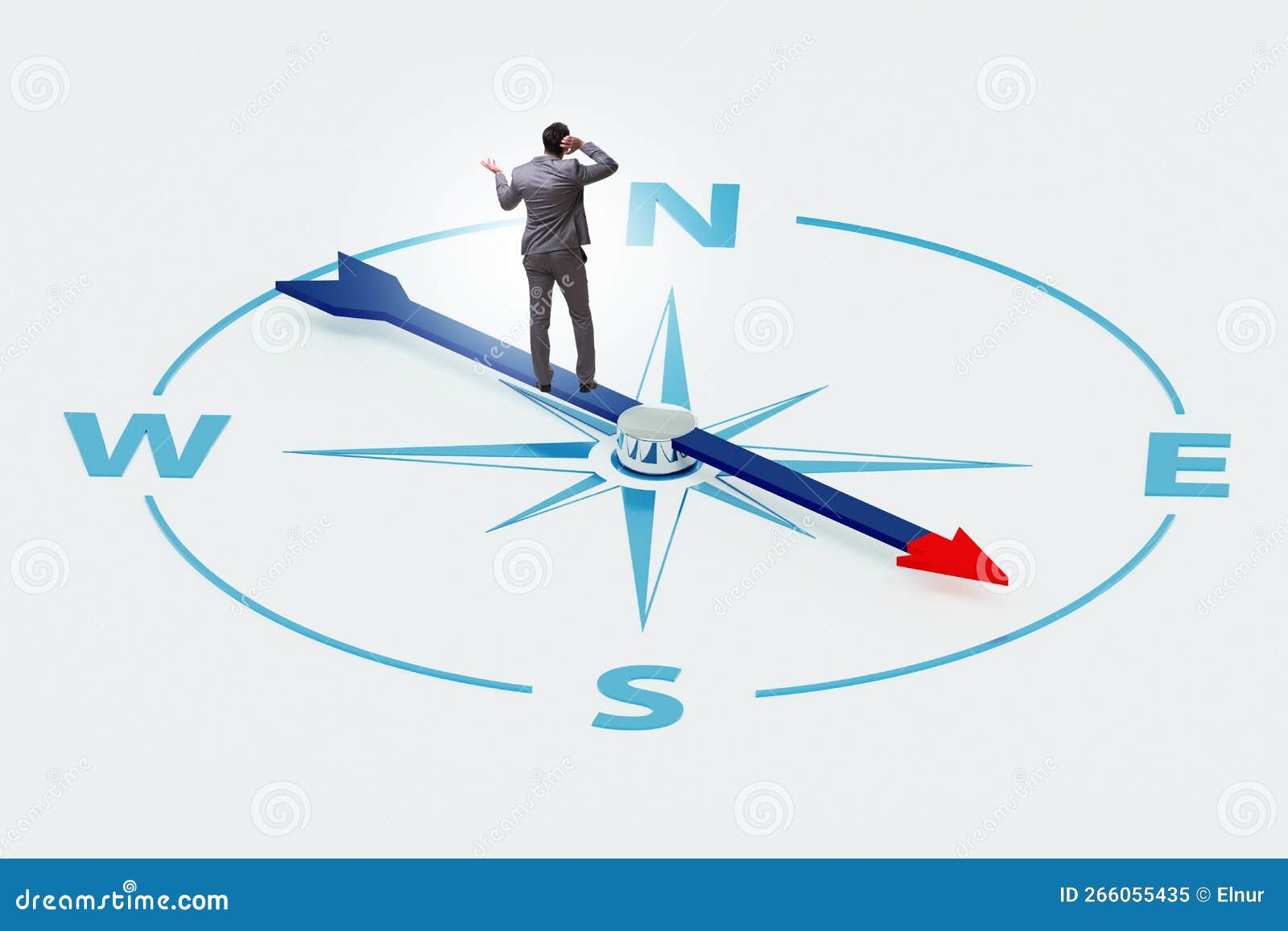 Businessman with Compass Looking for Direction Stock Illustration ...