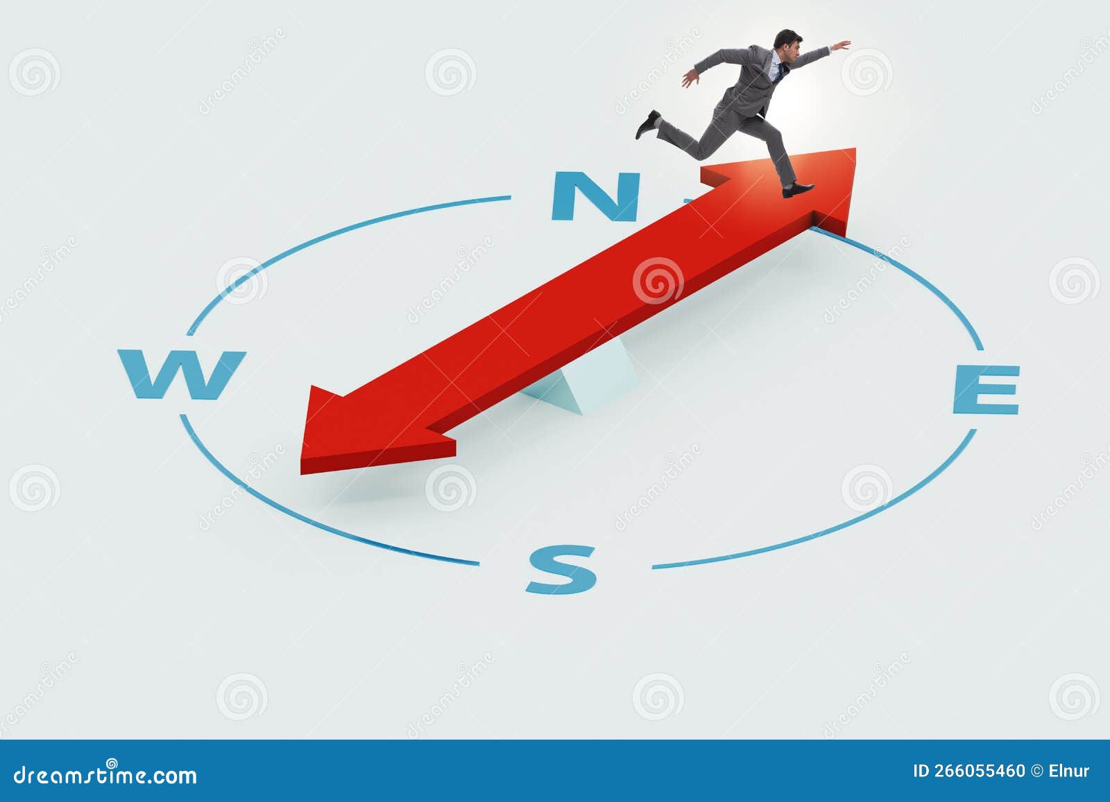 Businessman with Compass Looking for Direction Stock Illustration ...