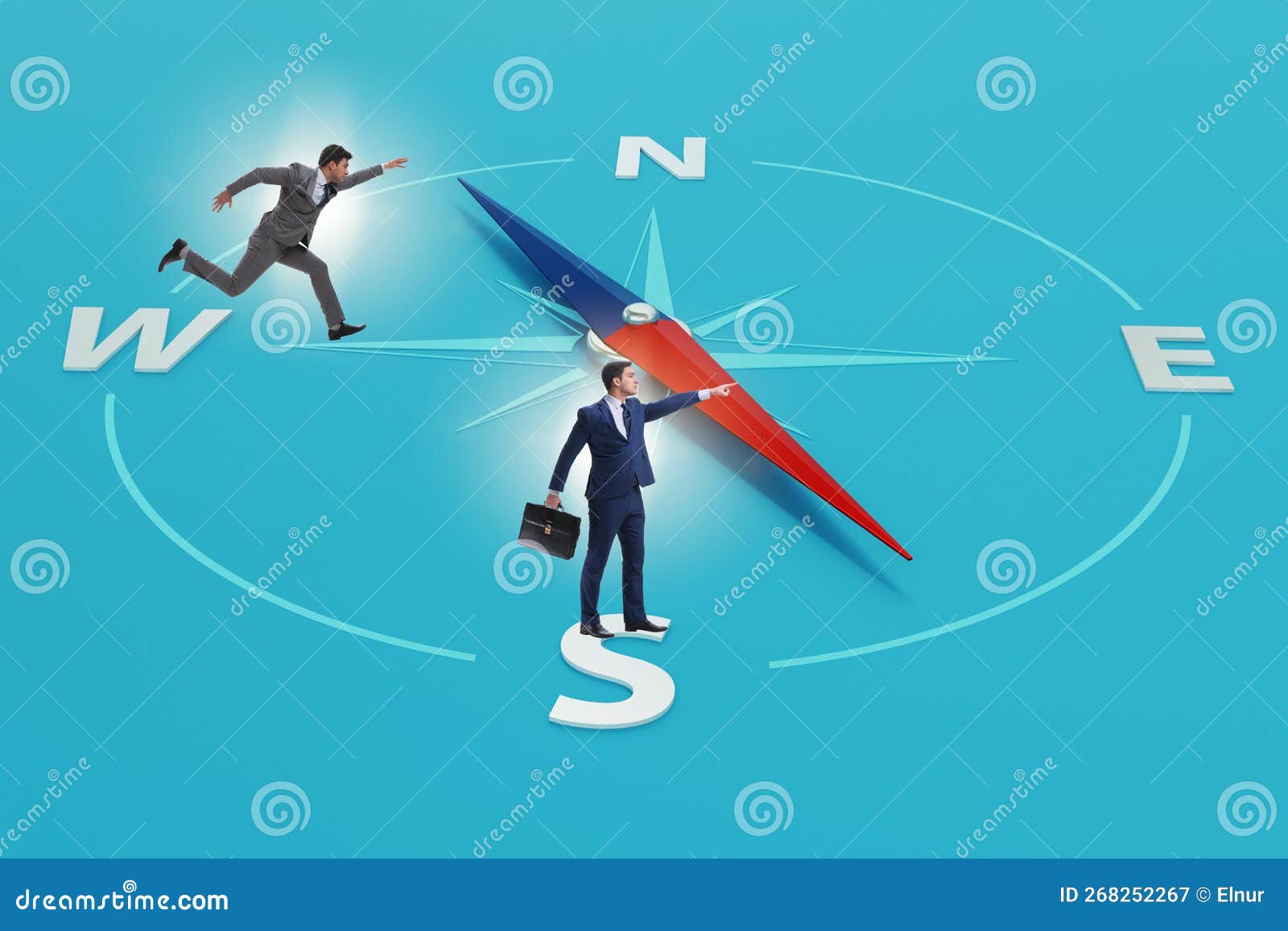 Businessman with Compass Looking for Direction Stock Image - Image of ...