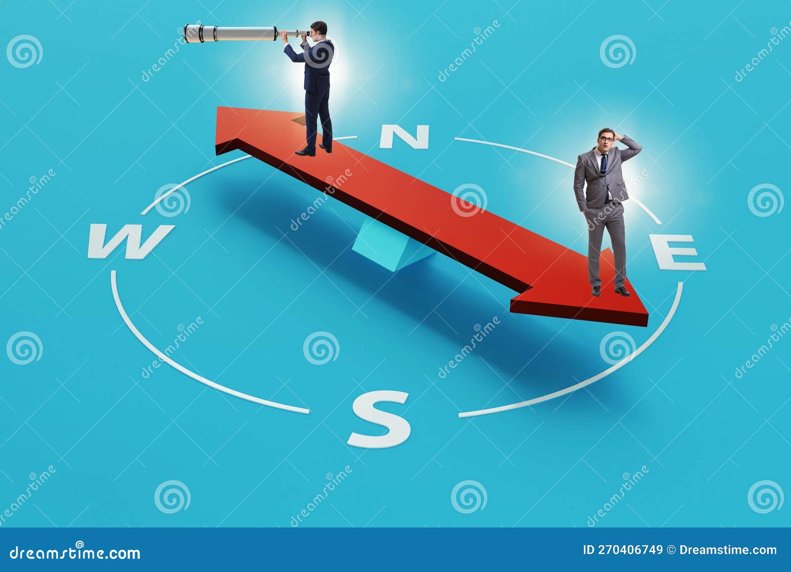 Businessman with Compass Looking for Direction Stock Image - Image of ...