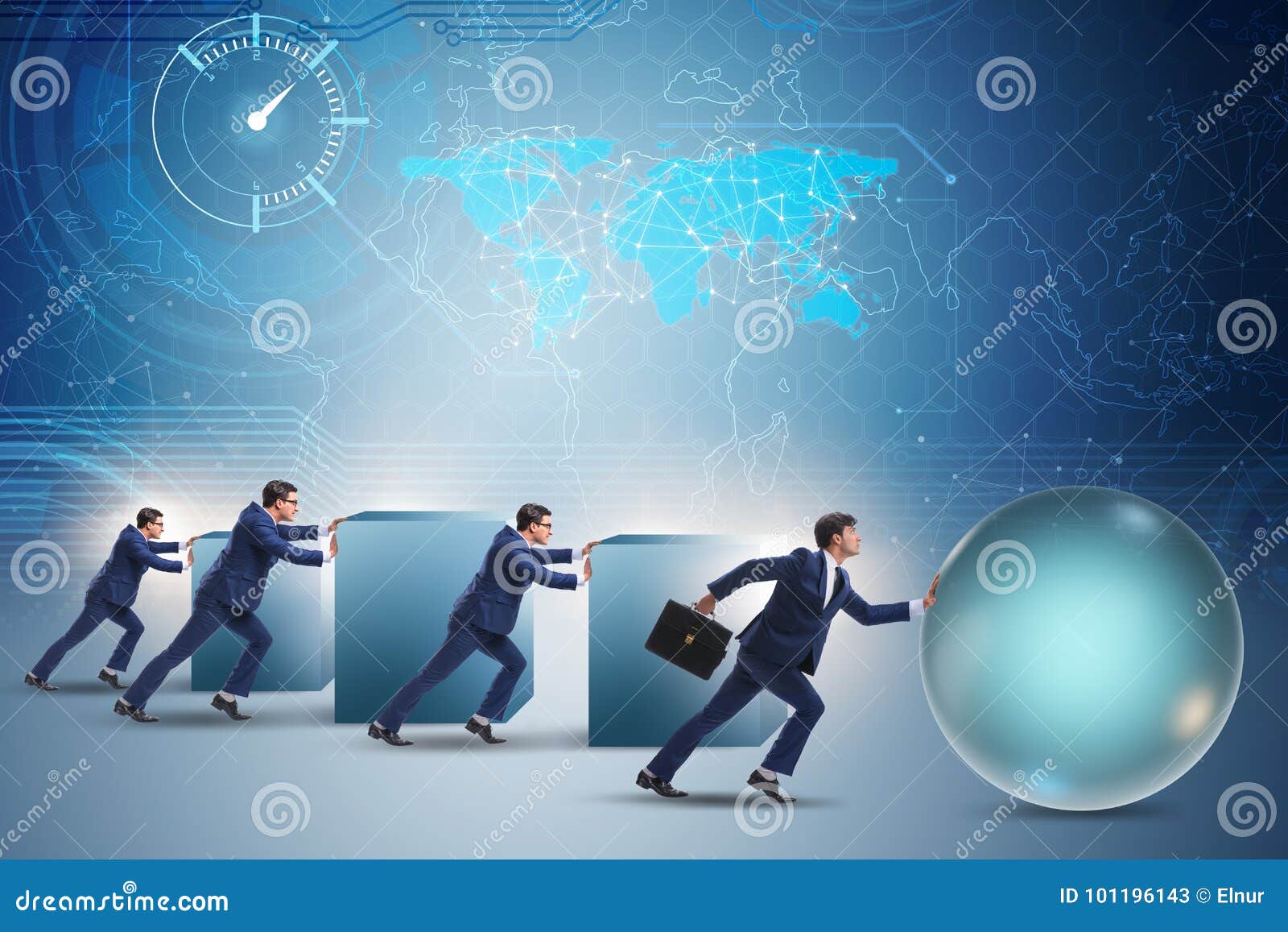 The Businessman in Competition Rivalry Concept Beating Rivals Stock ...