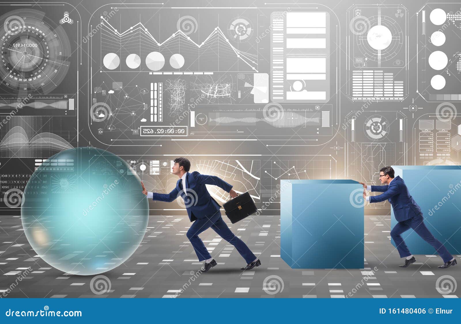 Businessman in Competition Rivalry Concept Beating Rivals Stock Photo ...