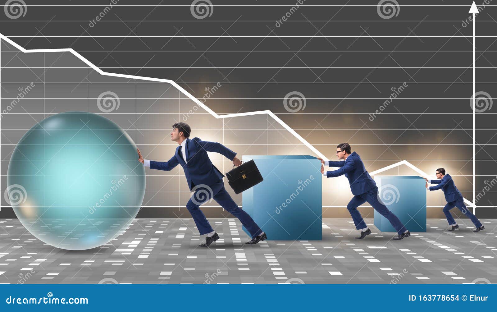 Businessman in Competition Rivalry Concept Beating Rivals Stock Photo ...