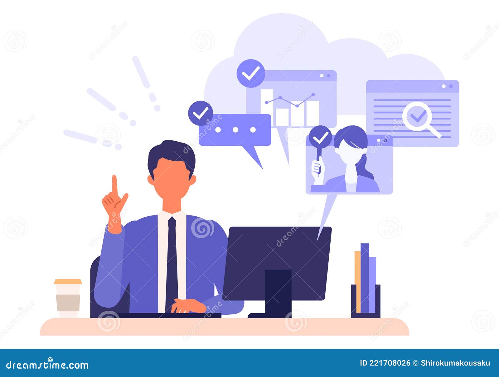 Businessman Completed Task. Problem Solving Concepts Stock Vector ...