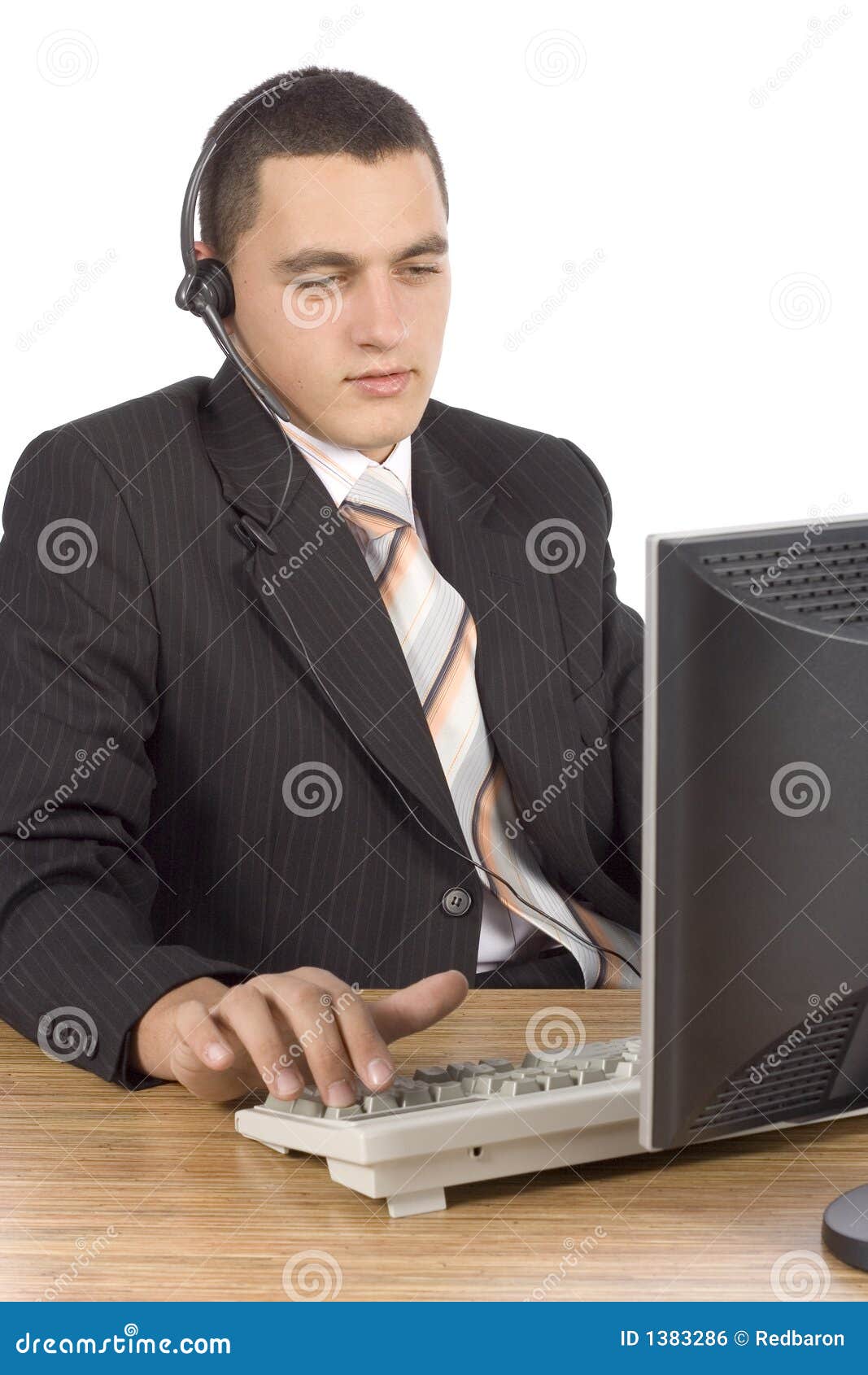 Businessman at the Computer Stock Photo - Image of office, desk: 1383286