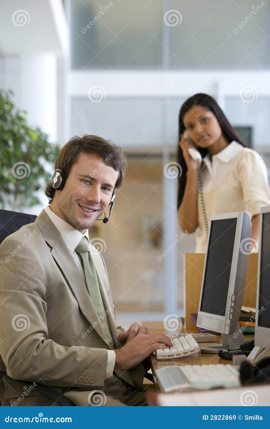 Businessman at computer stock image. Image of adult, focus - 2822869