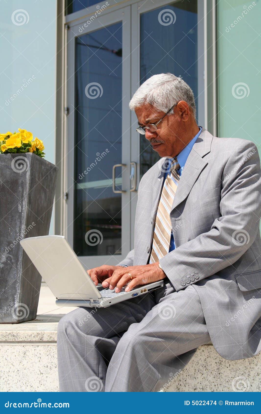 Businessman on Computer stock photo. Image of businessman - 5022474
