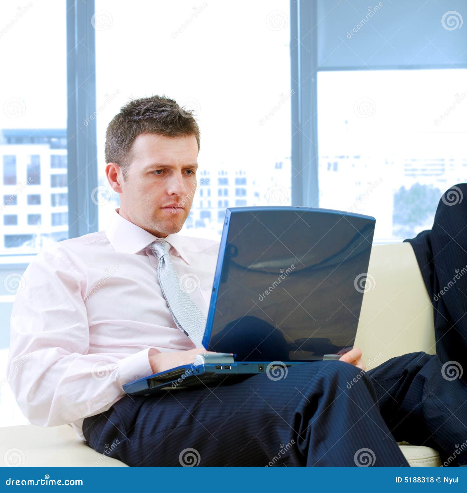 Businessman with computer stock photo. Image of collar - 5188318