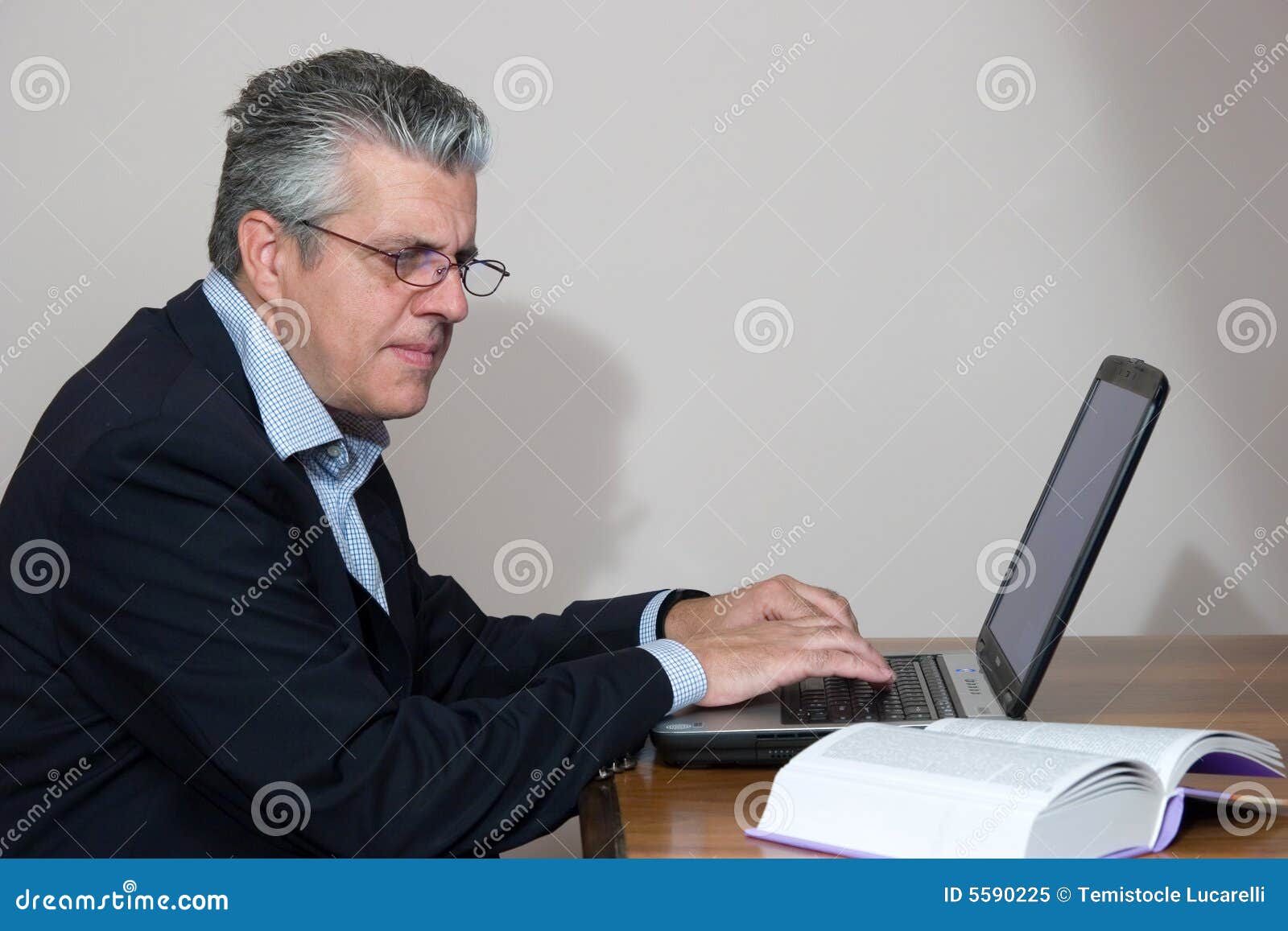 Businessman at computer stock image. Image of businessman - 5590225