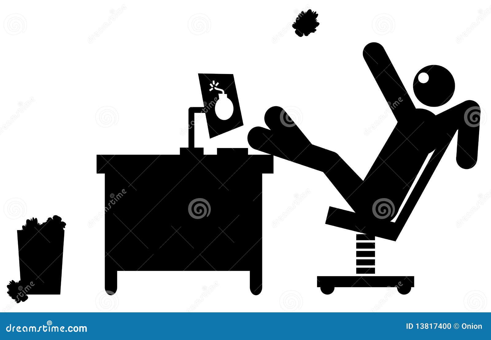 Businessman with Computer Down Stock Illustration - Illustration of ...