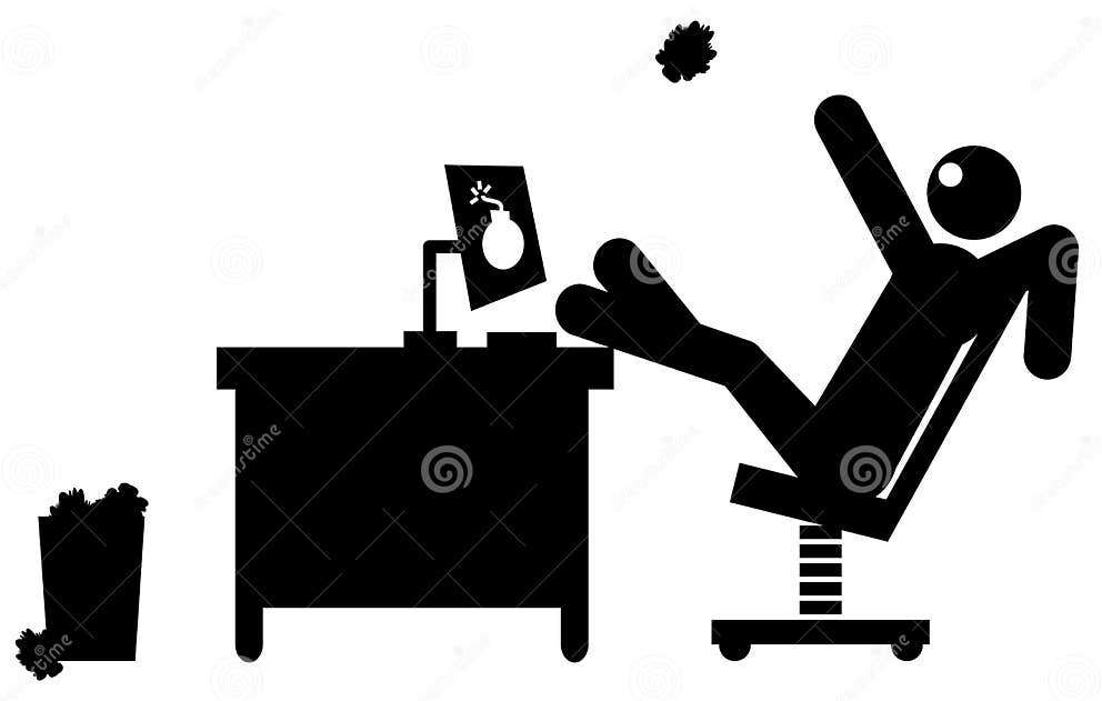 Businessman with Computer Down Stock Illustration - Illustration of ...