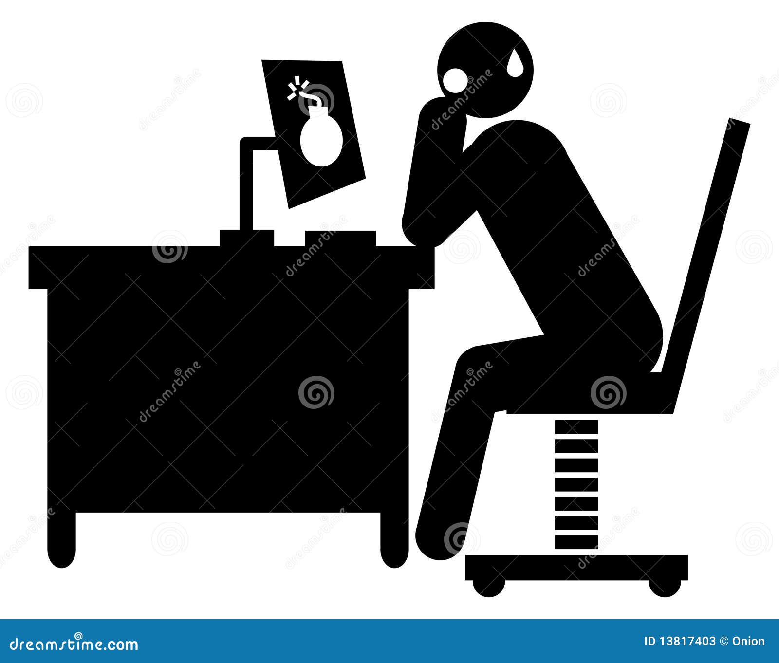 Businessman with Computer Down Stock Illustration - Illustration of ...