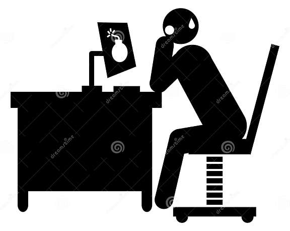 Businessman with Computer Down Stock Illustration - Illustration of ...
