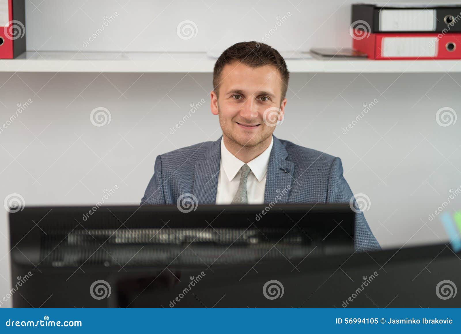 Businessman with Computer stock image. Image of modern - 56994105