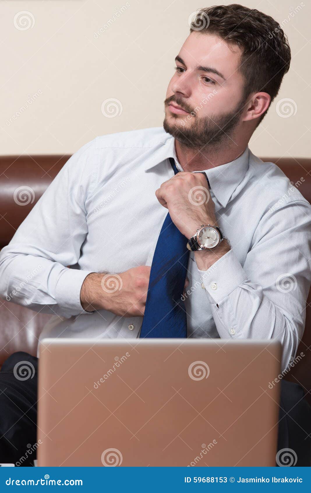 Businessman with Computer stock image. Image of executive - 59688153