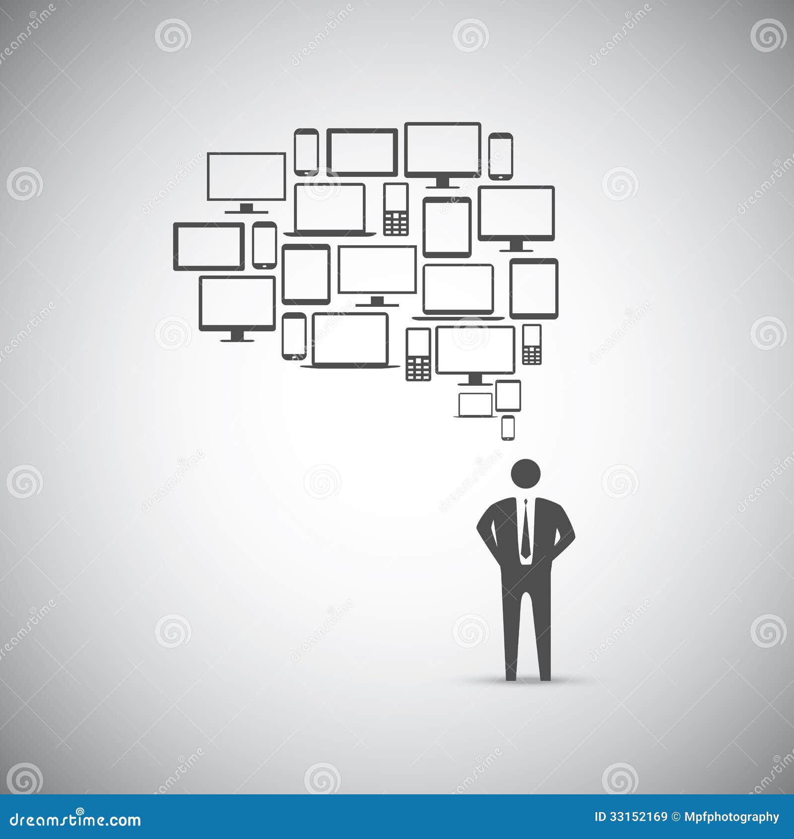 Businessman Computer Icon Speech Bubble Vector Stock Vector ...