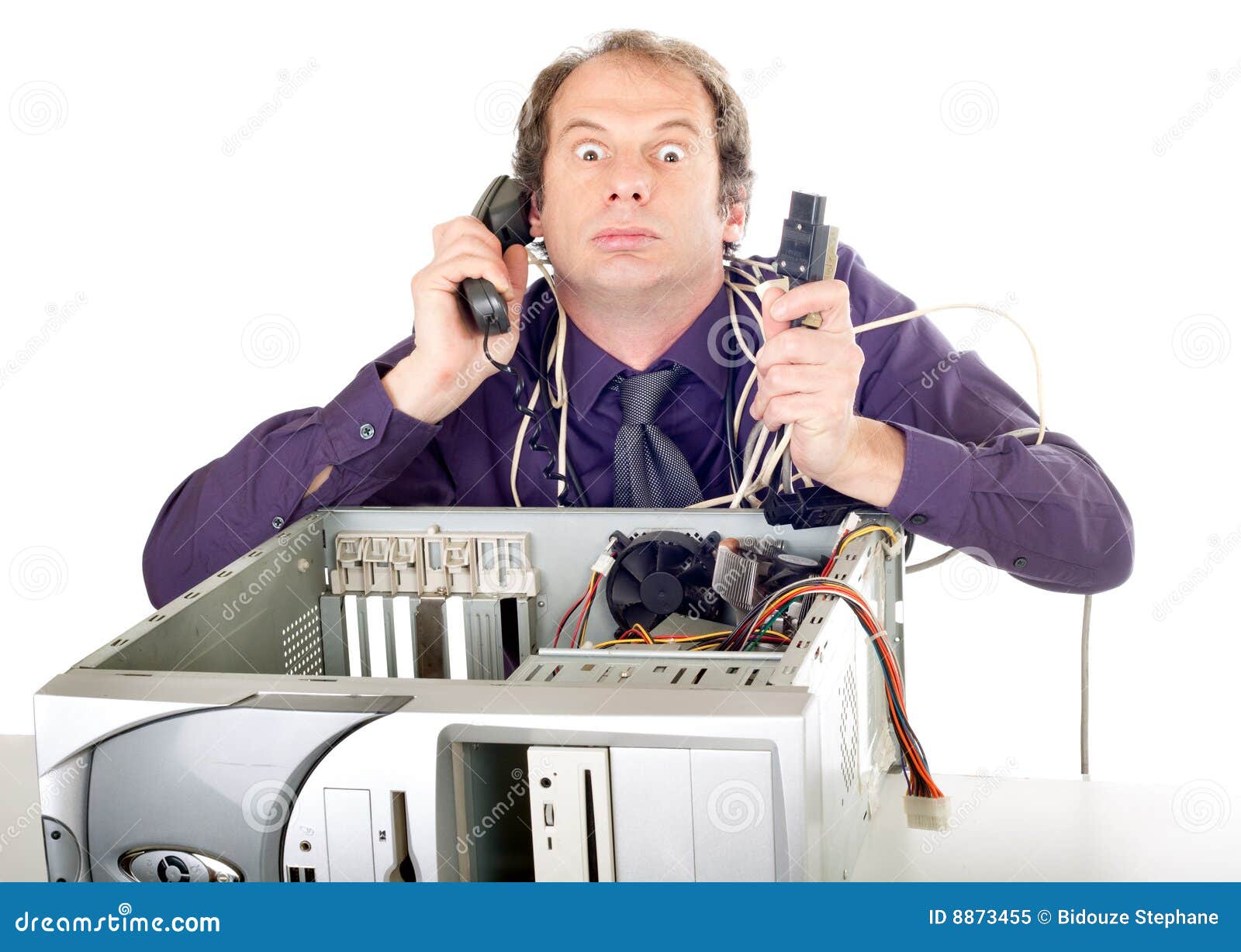 Businessman computer panic stock image. Image of hardware - 8873455