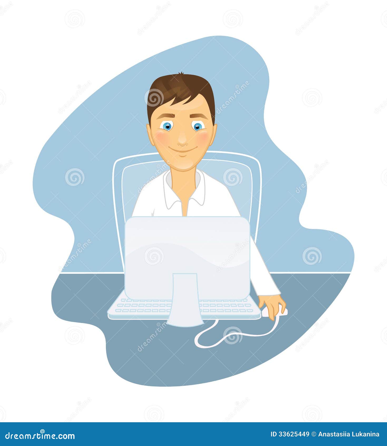 Businessman with computer stock vector. Illustration of computer - 33625449