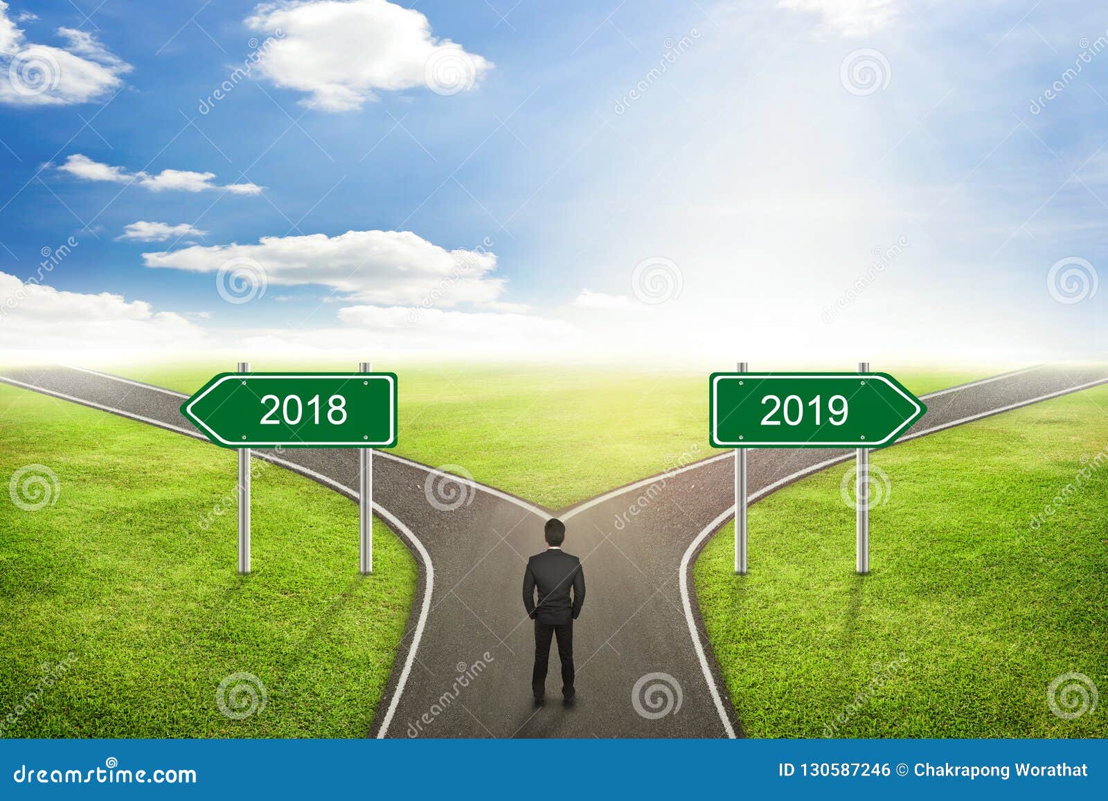 Businessman Concept, 2018 or 2019 Road To the Correct Way. Stock Photo ...