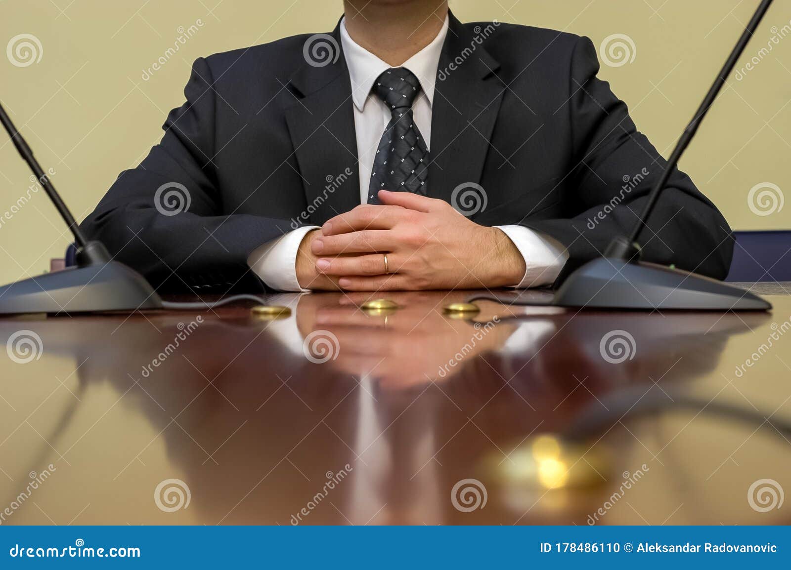 Businessman at Conference Table Stock Photo - Image of connection ...