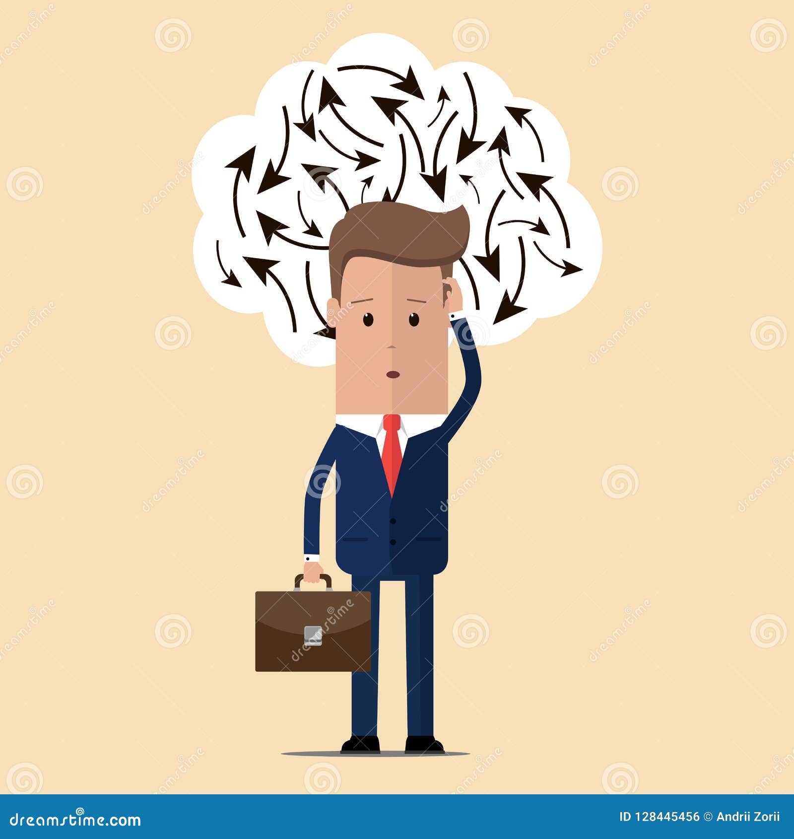 Businessman Confuse of Thinking and Manage. Businessman Who Has To Make ...